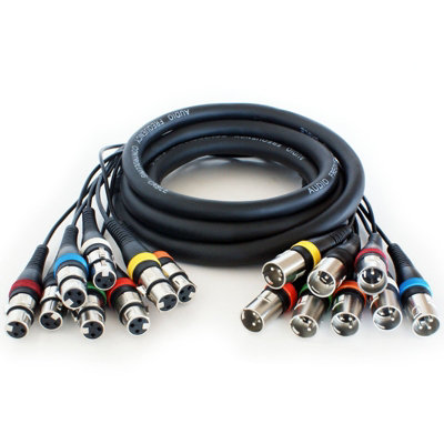 20m 8 Way XLR Male to Female Loom Cable Lead Microphone Stage Snake ...