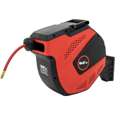 20m Air Hose Reel Wolf Retractable Wall Mounting 1/4" BSP Outlet 8mm ...
