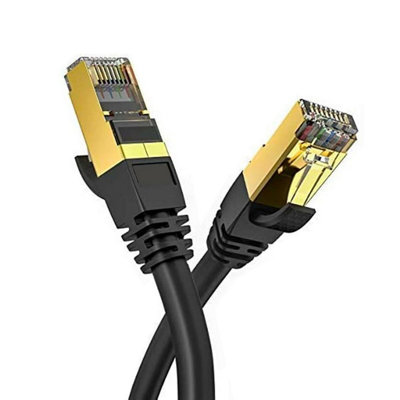 20m CAT8 High Speed Shielded Ethernet Cable 2000MHz 40Gbps RJ45 - Black