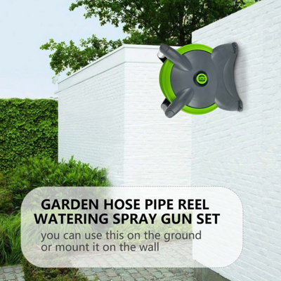 20M Compact Garden Hose Reel Tough Water Pipe Standing Wall Mounted ...