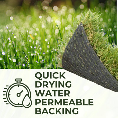 20mm Artificial Grass - 2m x 17m - Natural and Realistic Looking Fake ...