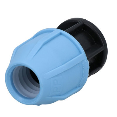 20mm MDPE End Stop Water Pipe Cap Shut-Off Compression Fitting Coupling ...