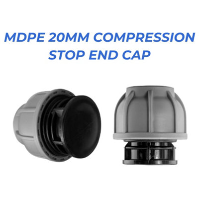 20mm MDPE Stop End - High Pressure Compression End Cap for Water ...