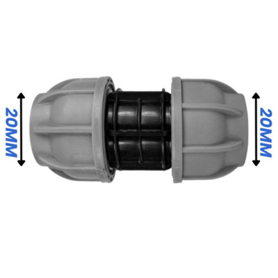 20mm MDPE Straight Compression Coupler Joiner Leak Proof and Durable