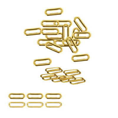 20mm Oval Shape Brass Eyelets with Washers, Gold, 50pcs