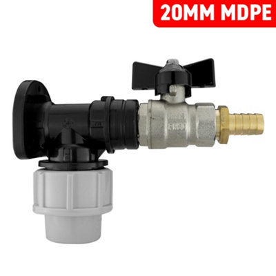 20mm water pipe compression mdpe wallplate+full flow butterfly valve+1/ ...
