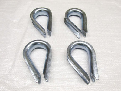 20MM Wire Rope Thimbles x4 - Galvanised Steel Commercial Loop