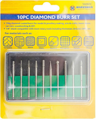 20Pc Diamond Burr Set Metal Jewellery Craft Gemstone Grind Engrave ...
