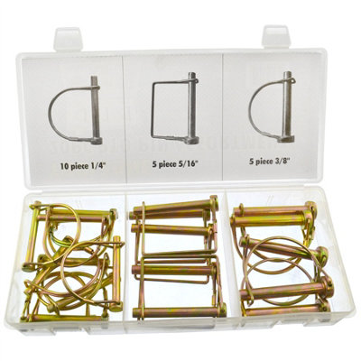 20pc PTO Lock Pin Power Take Off Assortment Quick Release Hitch Pin Set ...