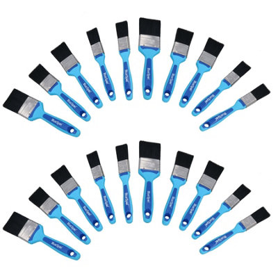 20pc Synthetic Paint Brush Painting + Decorating Brushes Rubber Grip ...