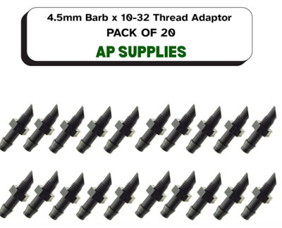 20pcs. 4.5mm Barb with 10-32UNF Thread - Micro Irrigation Fitting ...