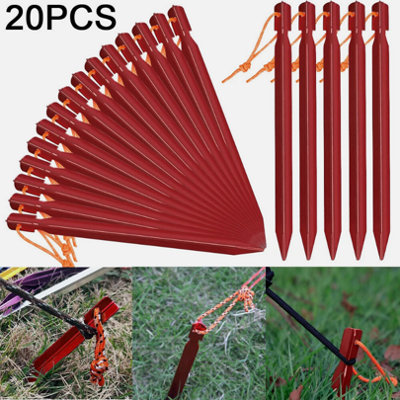 20PCS Aluminium Canopy Tent Pegs Garden Outdoor Hiking Nail Stakes ...