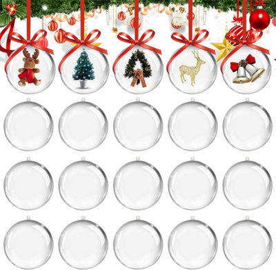20Pcs Christmas Decorations Clear Baubles To Fill,Christmas Clear ...