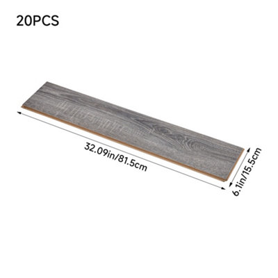 20Pcs Grey Wood Grain Composite Click HDF Flooring 12mm Thickness