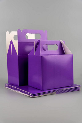 20Pcs Purple Colour Cardboard Lunch Takeaway Birthday Wedding Carry ...