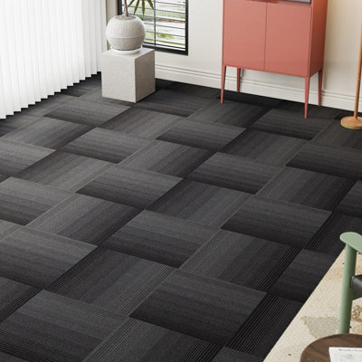 20Pcs Square Carpet Tiles Dark Grey Scratch-resistant and wear-proof ...