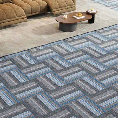 20Pcs Square Carpet Tiles Grey Scratch-resistant and Wearproof 50cm x 50cm