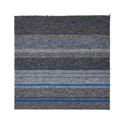 20Pcs Square Carpet Tiles Grey Scratch-resistant and Wearproof 50cm x 50cm