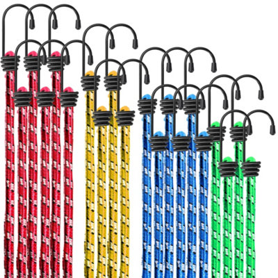 20pk Assorted Bungee Cords with Hooks, Long Bungee Cord with Hooks ...