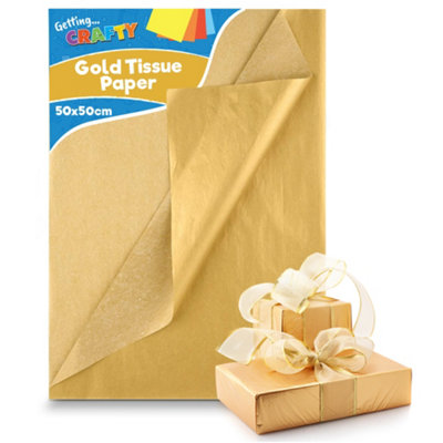 20pk Gold Tissue Paper for Wrapping Gifts 50cm x 50cm, Gold Foil Sheets ...