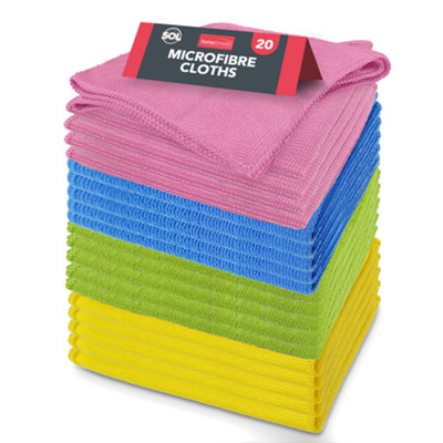 20pk Microfibre Car Cleaning Cloths 28cm x 28cm, Microfibre Cloths Car ...