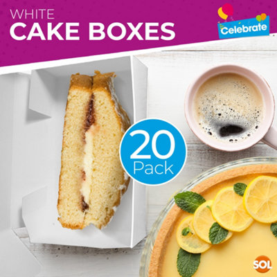 20pk White Cake Slice Boxes Individual, Small Cake Boxes for Slices ...