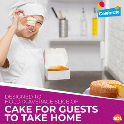 20pk White Cake Slice Boxes Individual, Small Cake Boxes for Slices ...