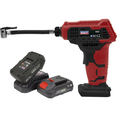 20V Cordless Air Tyre Pump & 2x Lithium Ion Batteries - Emergency ...