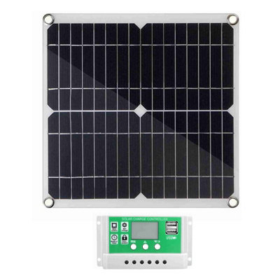 20W 12V Monocrystalline Solar Panel Kit with 40A PWM Controller&Battery ...