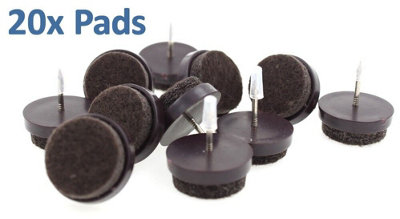 20x Circular Nail In Furniture Feet Glides With Felt Pad 20mm (3/4 ...
