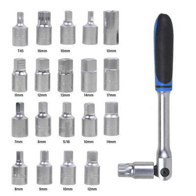 20x Oil Drain Sump Plug Key Set Universal Hex Square Triangle 3/8 ...