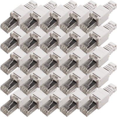 20x RJ45 CAT6 Tool-less Connectors & Boot - UTP Ethernet Plugs - NO ...