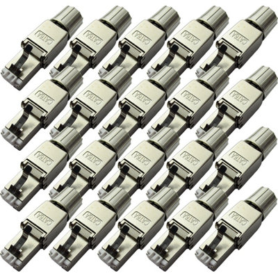 20x RJ45 CAT6a Tool less Connectors & Boot FTP Shielded Outdoor ...