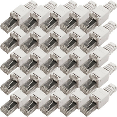 20x RJ45 CAT6a Tool-less Connectors & Boot - UTP Ethernet Plugs - NO ...