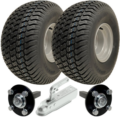 20x10.00-8 ATV Trailer Kit Wanda P332 Grass Wheels Hub & Stub Axles ...