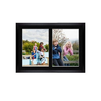 20X14 Black Sleek Multi Photo Frame with Black Mount - Holds 2 ...