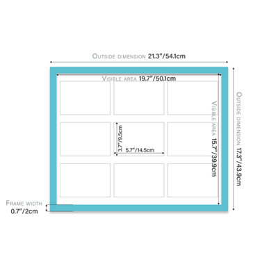 20x16 Inch 9 Opening Photo Collage Frame, Display Nine 6x4 Inch Photos ...