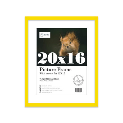 20x16" Yellow Frame With Mount for 16x12" Pictures 20mm Thin Edge ...