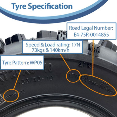 20x6.00-10 ATV Quad Tyre OBOR Advent WP05 MX Tubeless E-Marked Road ...