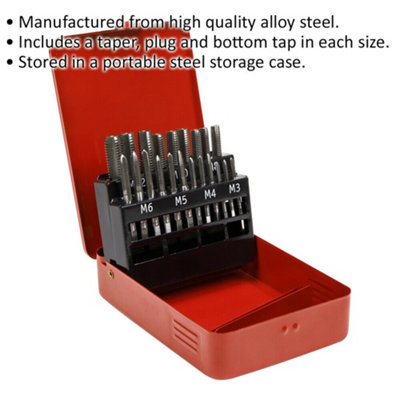 21-Piece Metric Tap Set for Precision Threading M3 to M12