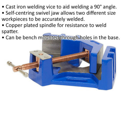 215mm Self-Centring Welding Vice with Swivel Jaw for Accurate 90 Degree ...