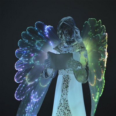 21cm Novelty LED Fibre Optic Light Up Angel Figure Colour Changing ...