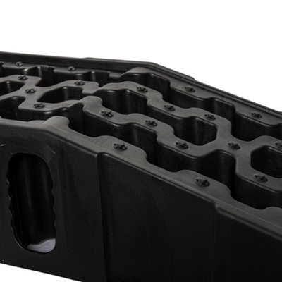 21cm x 90cm Set of 2 Black Plastic Heavy Duty Car Service Ramps