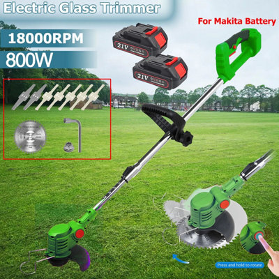 21V Cordless Electric Lawn Mower & Grass Trimmer, Portable Brush Cutter ...