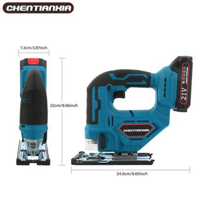 21V Cordless Jigsaw Electric Jig Saw Woodworking Power Tool ...
