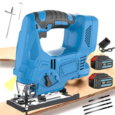 21V Cordless Jigsaw Electric Woodworking Tool with 2 Rechargeable Batteries