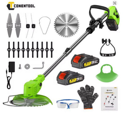 21V Cordless Strimmer, Telescopic Lightweight Grass Trimmer with ...