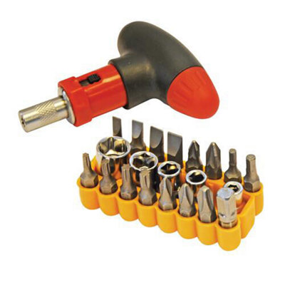 22 Piece T Handle Screwdriver Set 5 Sockets 4mm 10mm 16 Assorted Bits