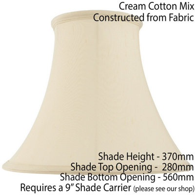 22" Round Bell Handmade Lamp Shade Cream Fabric Classic Table Light ...