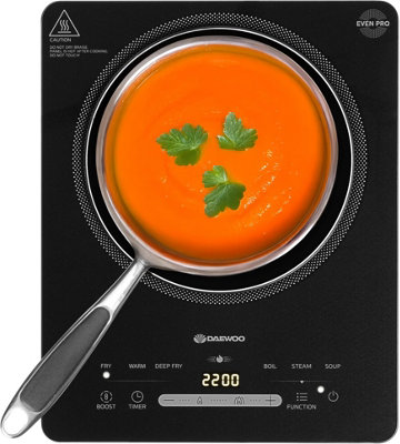 2200W Single Hot Plate Induction Hob Free Standing Compact Counter Top
